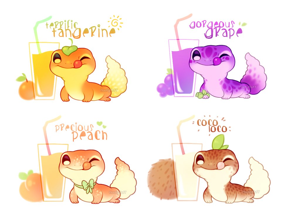 Fruity Geckos | Cute reptiles, Cute gecko, Cute kawaii animals