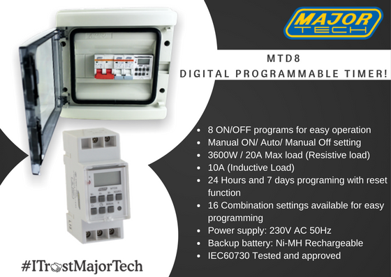Major Tech on Twitter: "#MajorTech MTD8 Digital Programmable Timer has been designed as a ...
