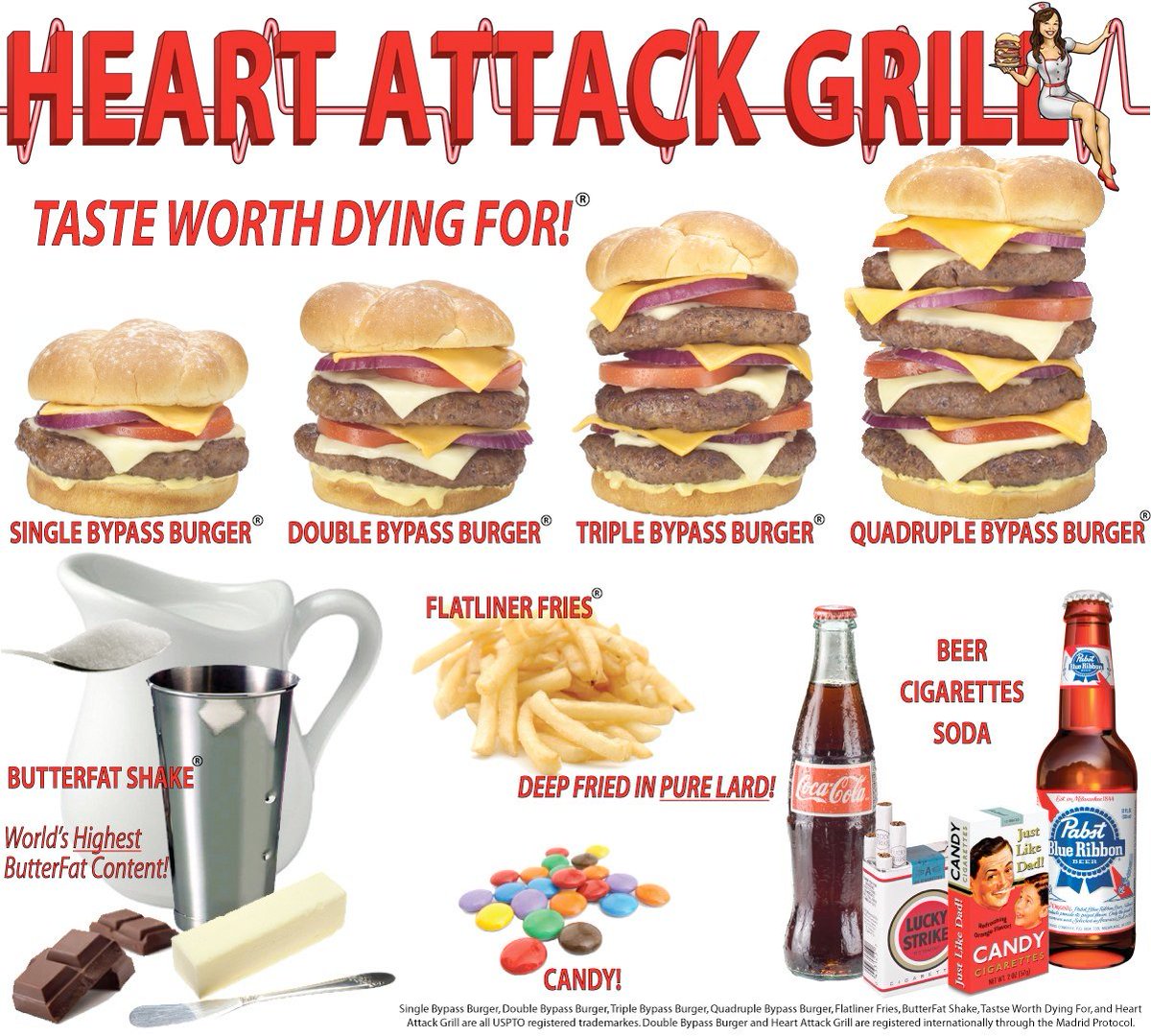 Quadruple Bypass Burger Heart Attack Grill