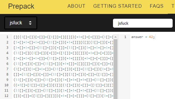 Rodrigo Pombo @ 🇵🇱 on Twitter: "Finally understood what prepack is: a jsfuck decoder…