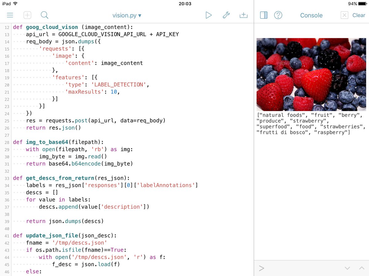 Pythonista(iOSで動くPython) + Google Cloud Vision APIでいろいろ実験。 - posfie