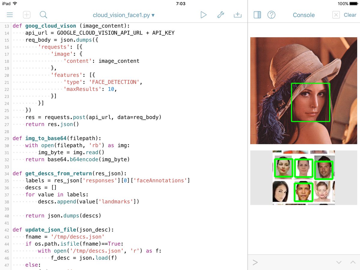 Pythonista(iOSで動くPython) + Google Cloud Vision APIでいろいろ実験。 - posfie
