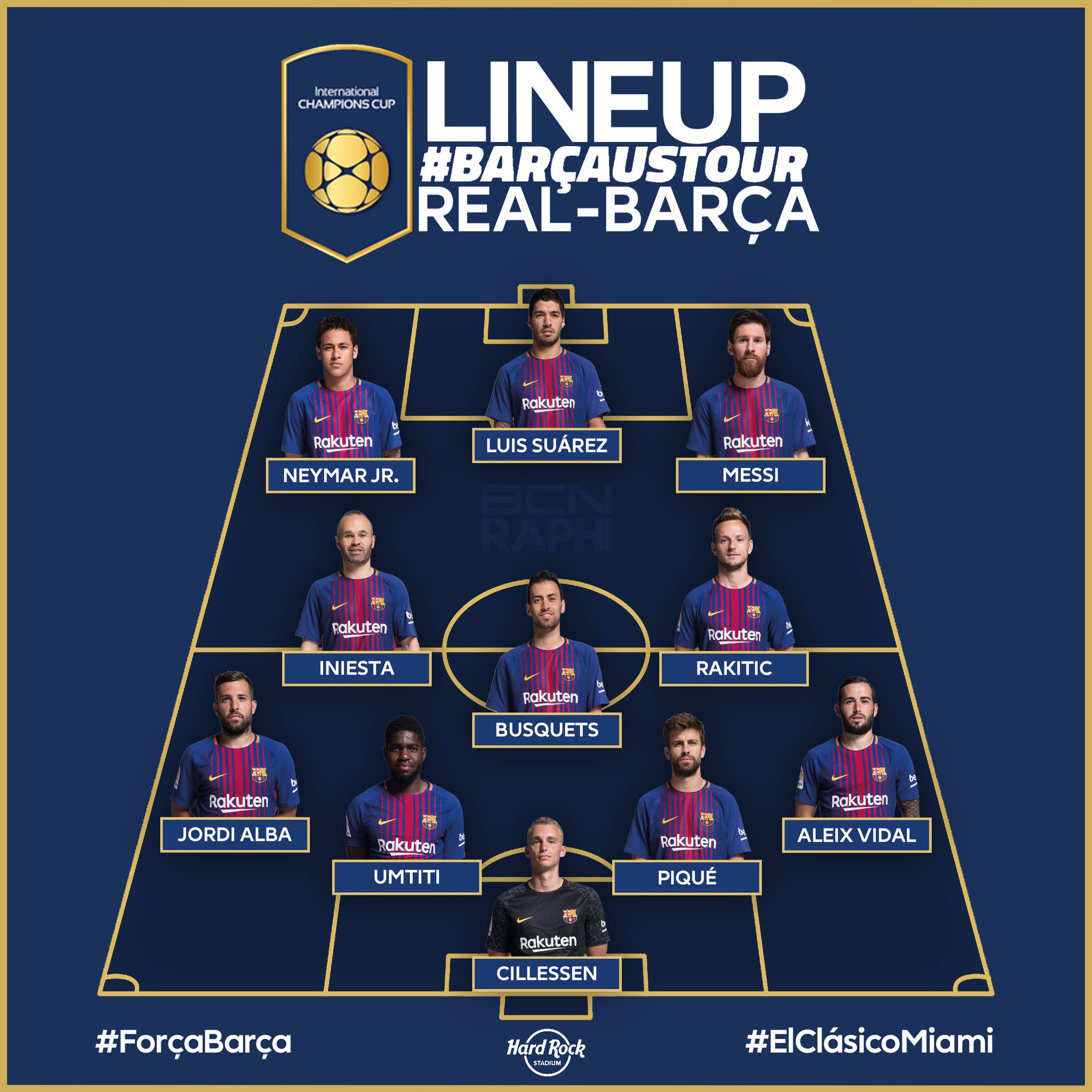 Raphi on Twitter: "Official Lineup: Real Madrid vs. FC Barcelona #ElClásico #ElClásicoMiami ...