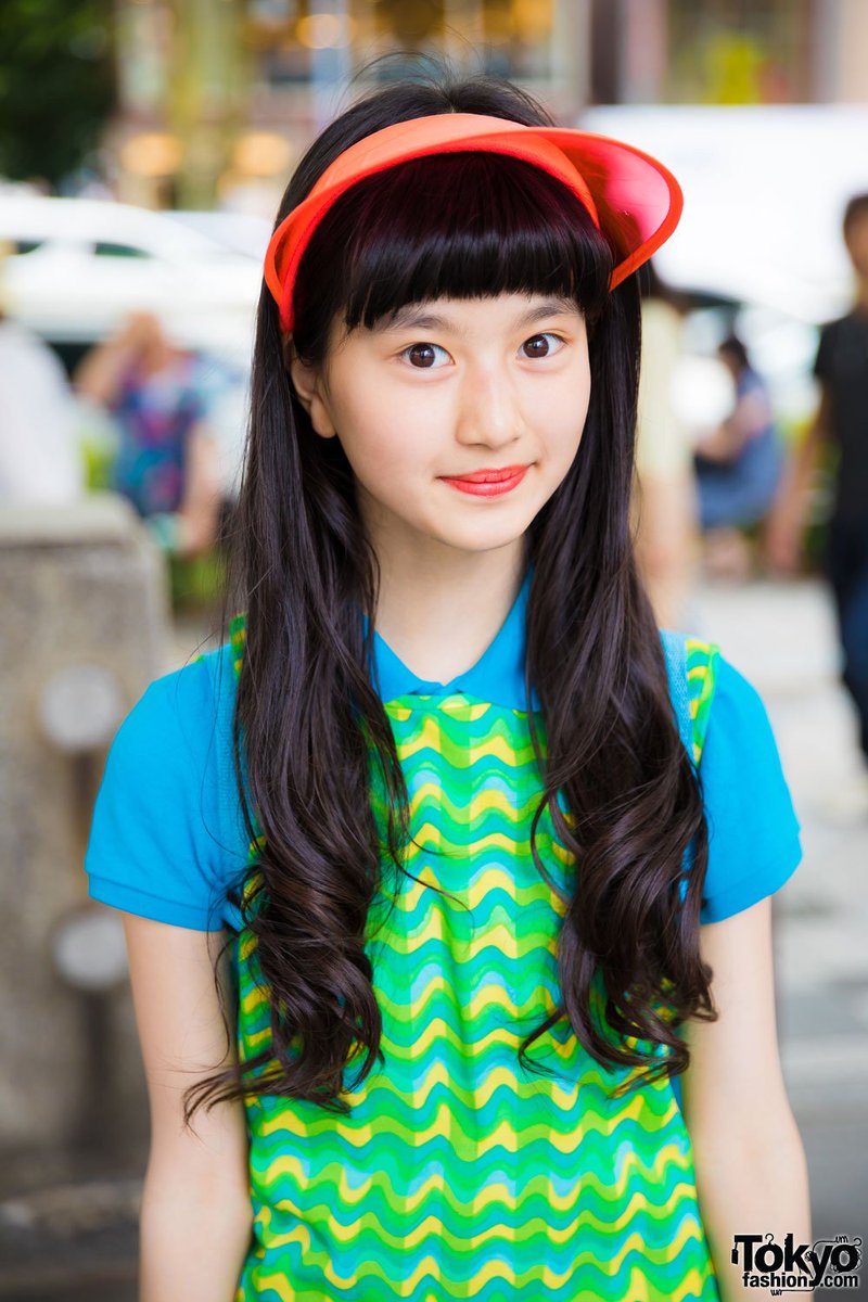 13-year-old japanese actress in harajuku w/ vintage dress, ralph lauren ...