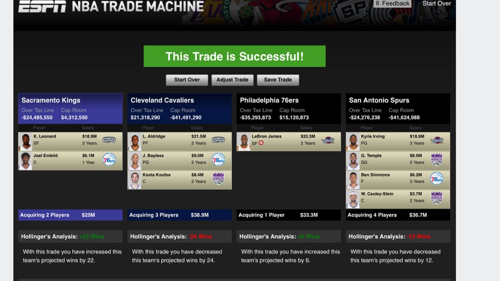 ESPN on Twitter: "NBA fans, we know you're thinking about Kyrie trades. Try some out on the ESPN ...