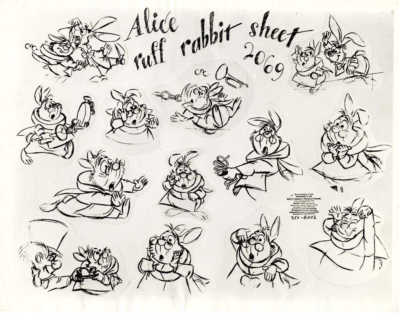 Disney Alice In Wonderland White Rabbit Drawing