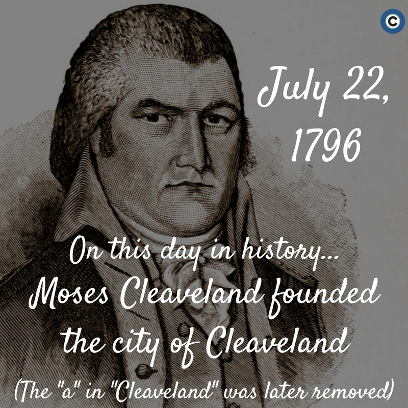 It's quite a historical day for Cleveland! On this day in 1796, the ...