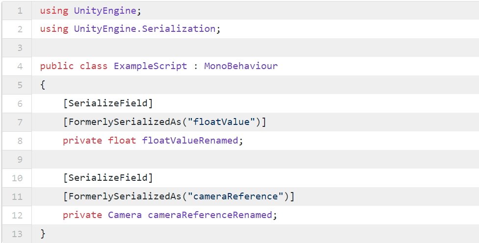 Unity3DCollege on Twitter: "Keep data when you rename your [SerializedFields] in #unity3d with ...