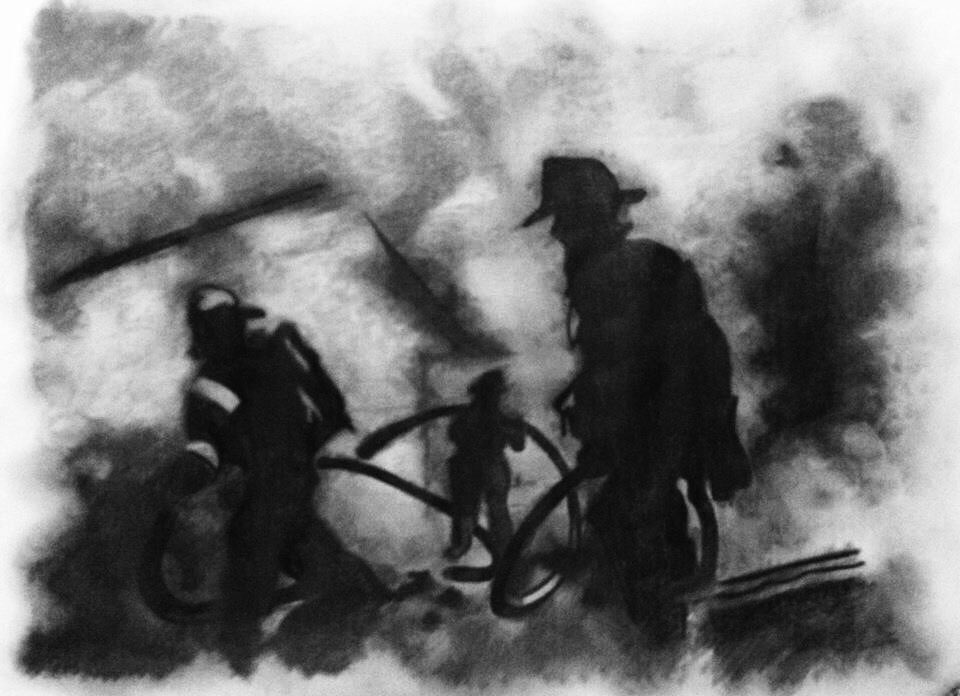 Firefighter Pencil Art