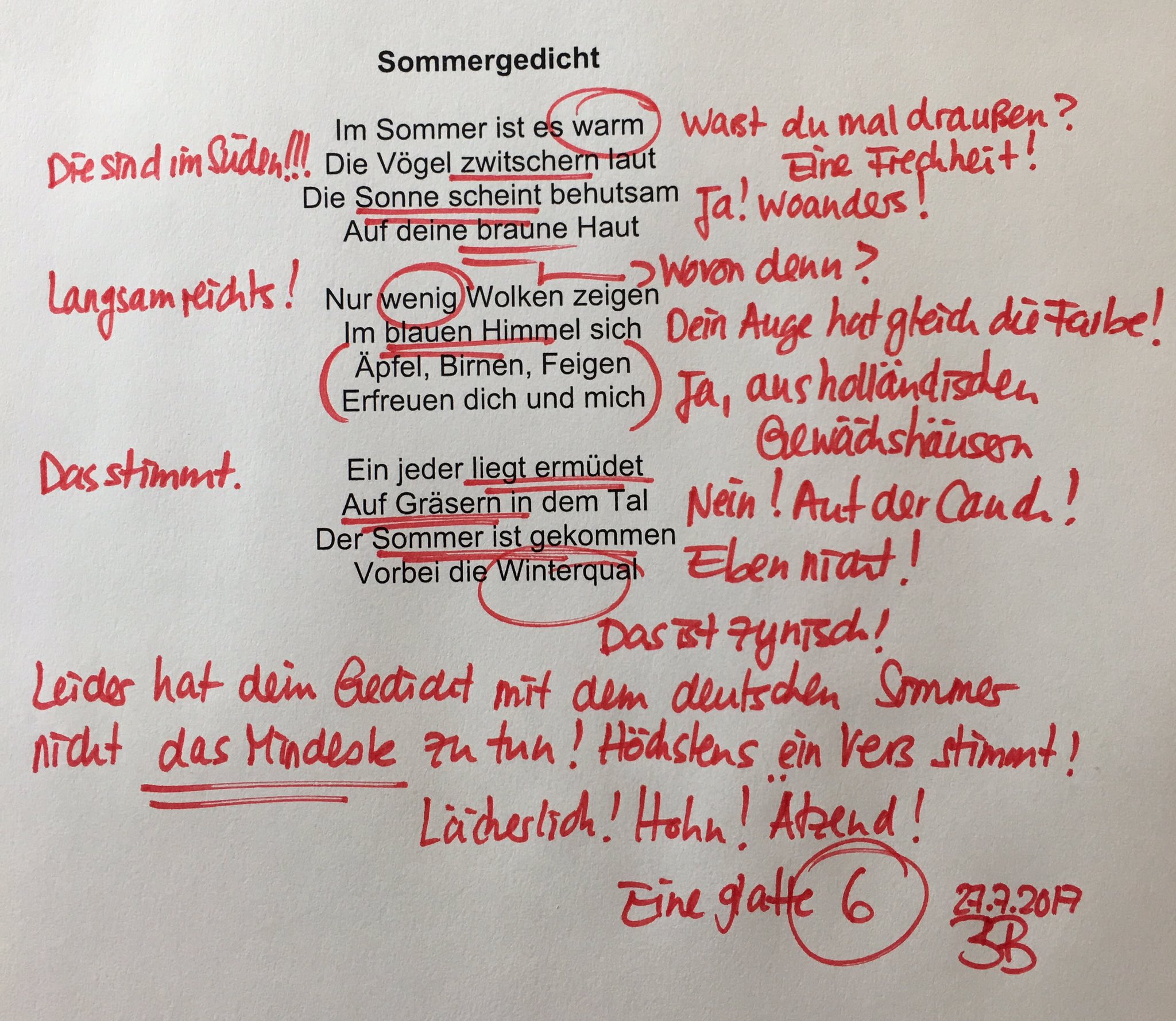 Sommergedichte Für Kinder Himmelsbaum