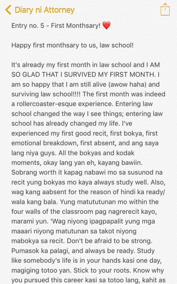 5th Monthsary Message