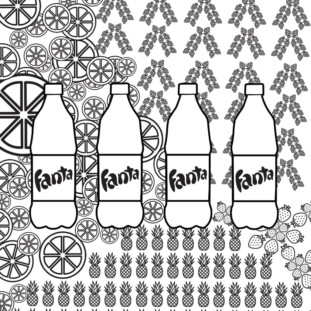 Soda Bottle Coloring Page