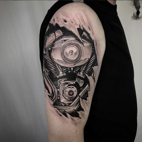 Motorcycle Engine Tattoo Designs