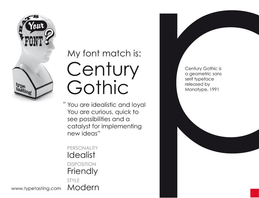Typeface Poster Century Gothic