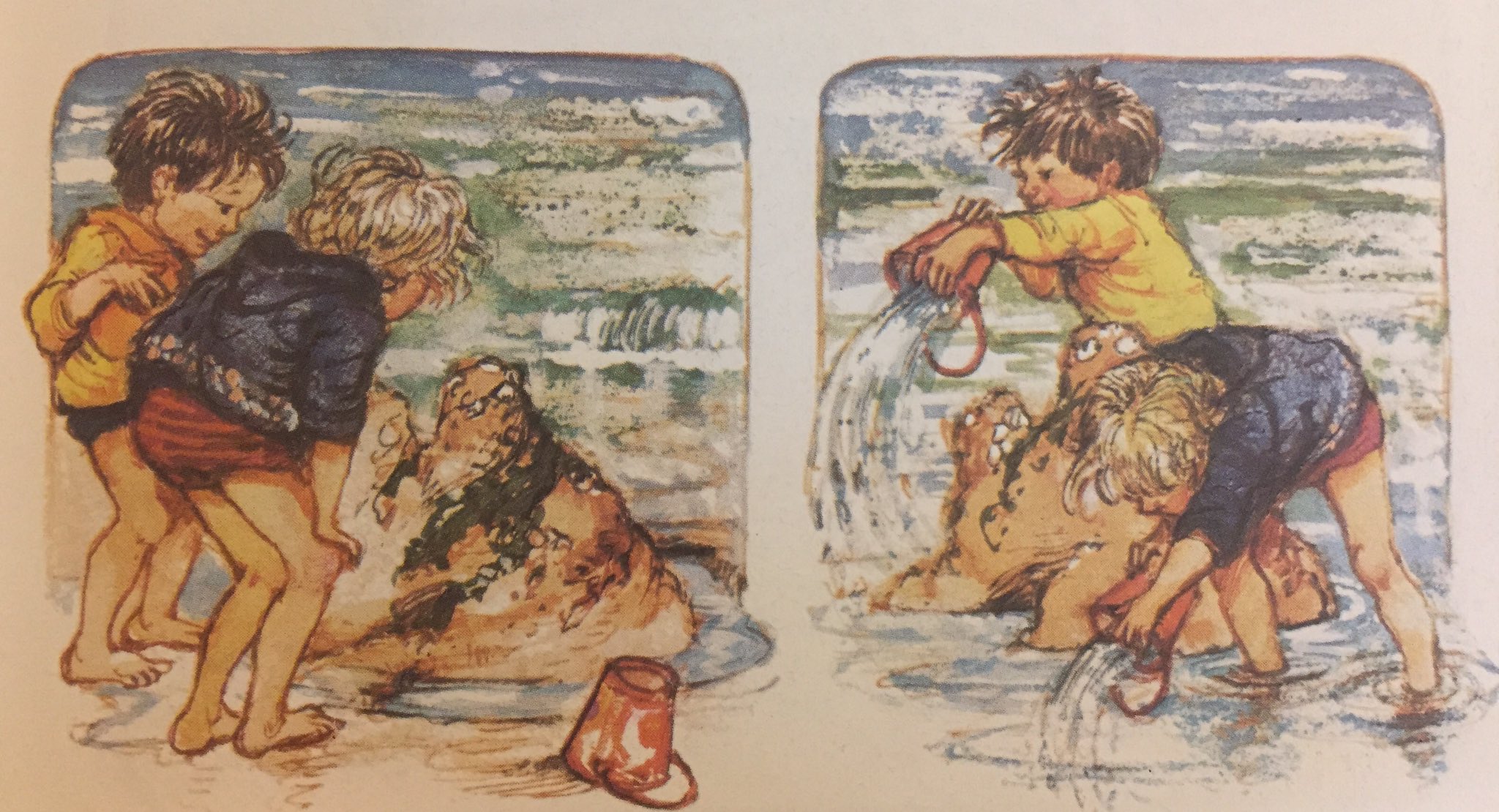 Shirley Hughes on Twitter: "The tide is coming in... Lucy and Tom at ...