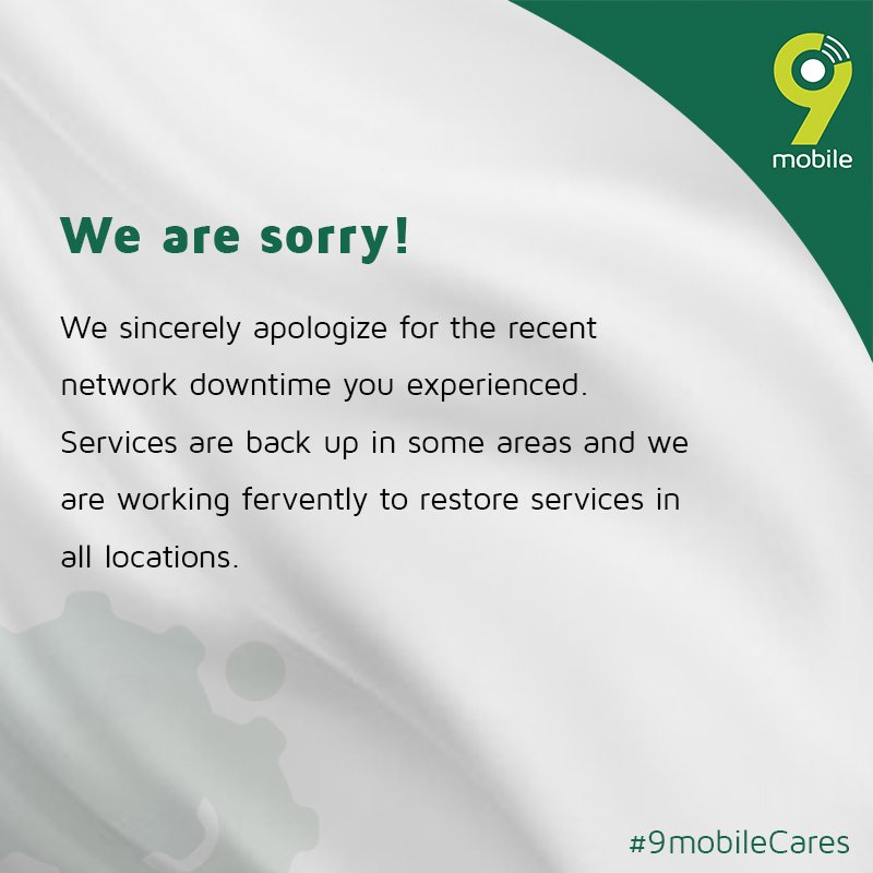 9MobileNGCare On Twitter We Sincerely Apologize For The Recent 9mobilengcare-on-twitter-we-sincerely-apologize-for-the-recent