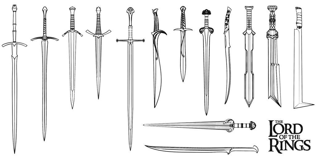 Lord Of The Rings Weapons Drawings