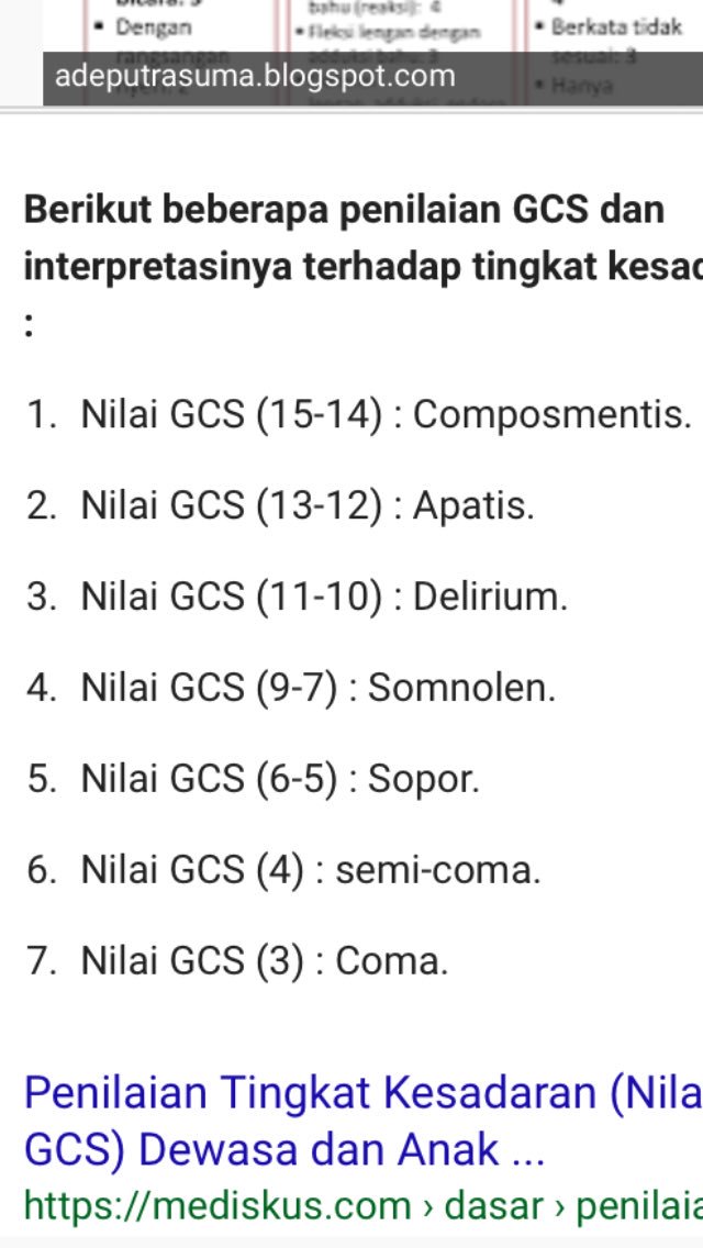Penilaian Tingkat Kesadaran Atau Glasgow Coma Scale PDF, 58% OFF