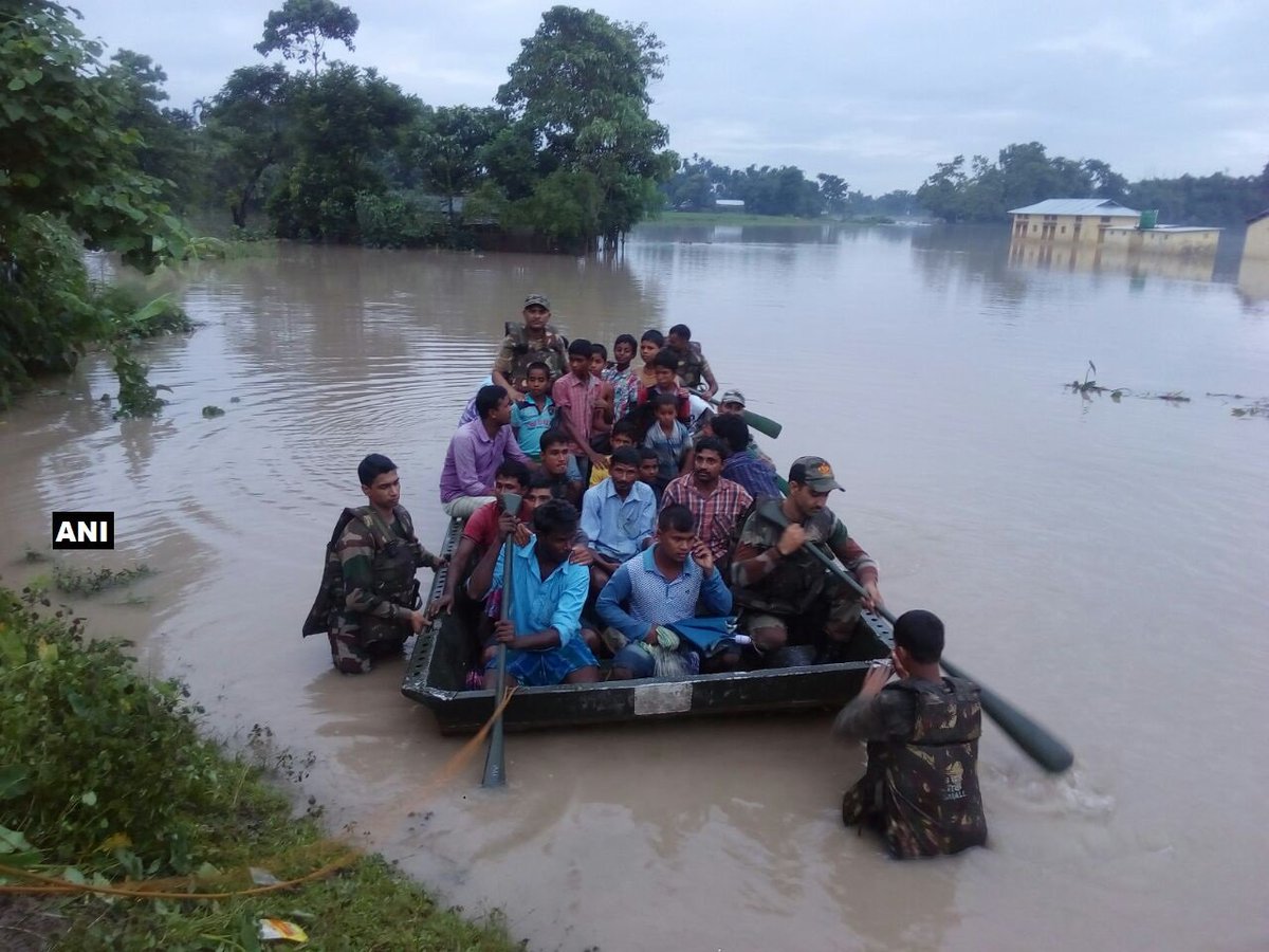 Indian Army rescued flood affected people in Bodoland Territorial Area ...