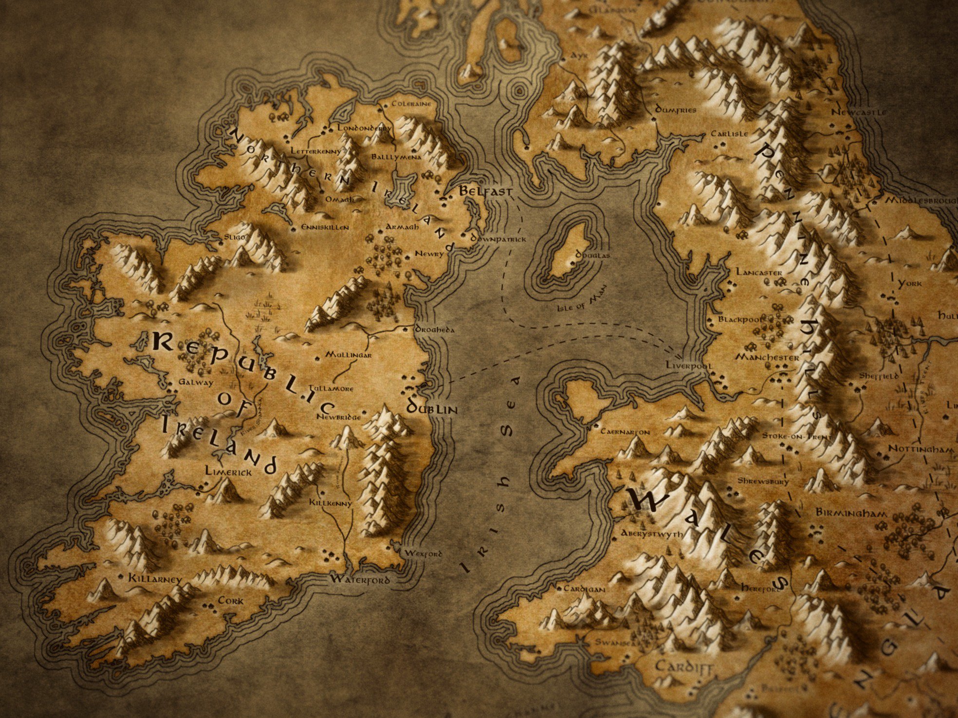 Tolkien Style United States Map