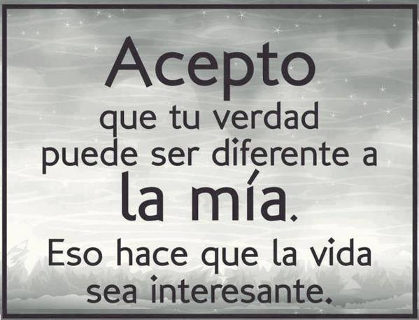 Pensar distinto y entender que eso no nos hace enemigos, nos enriquece ...