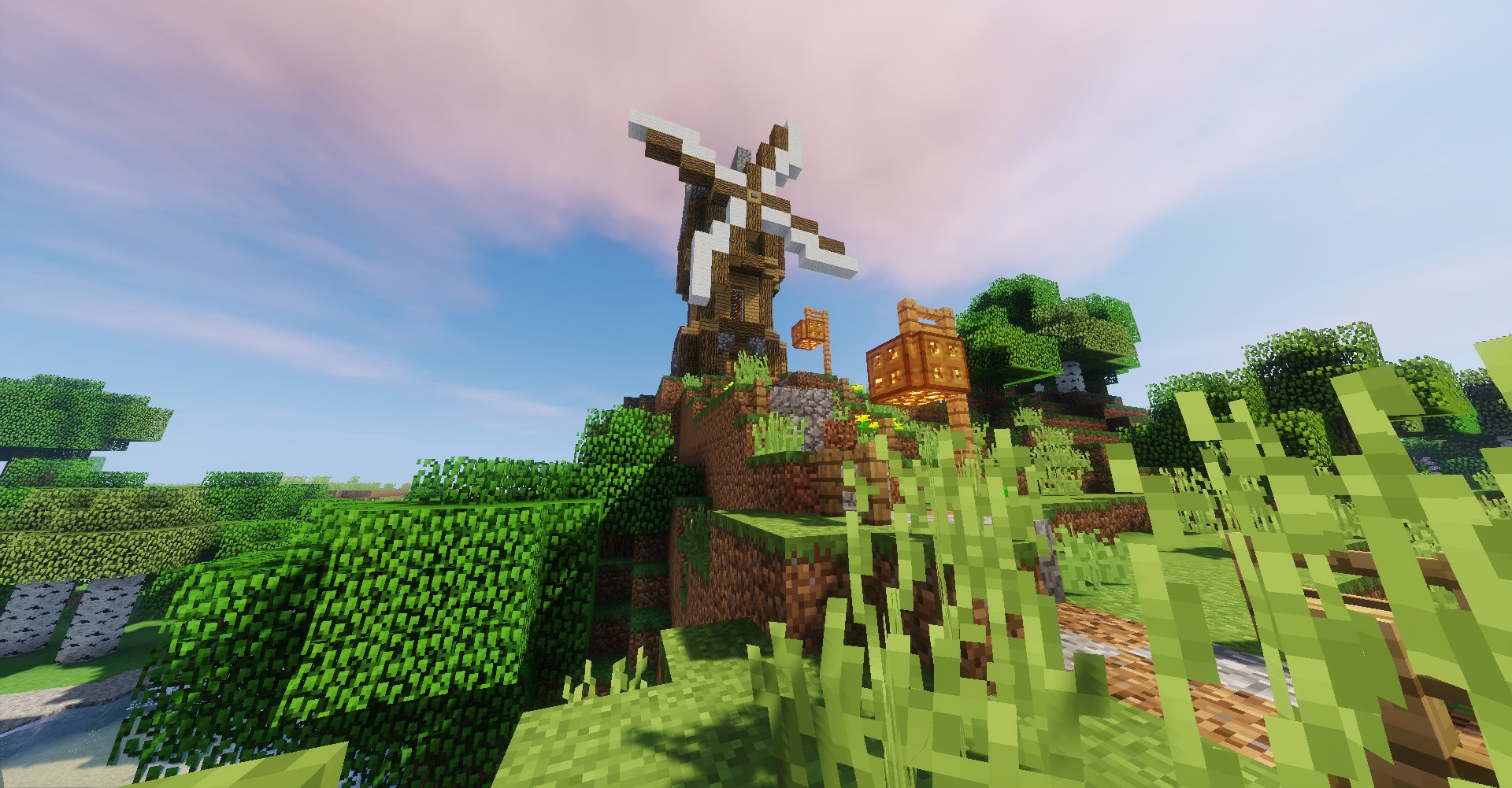 Minecraft Windmill Farm Lowres | Minecraft | Windmill And Crop Fields