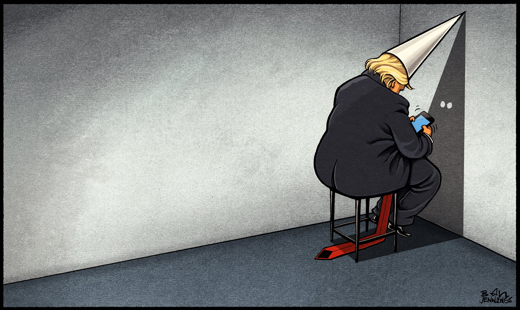 Dunce In Corner Cartoon