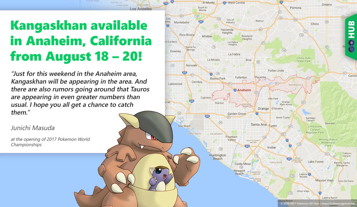 Kangaskhan available in Anaheim, California from August 18 - 20 ...