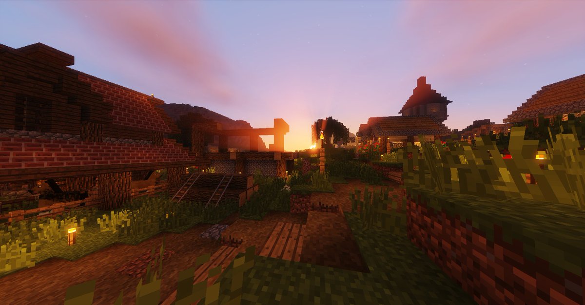 Minecraft Shaders Sunset