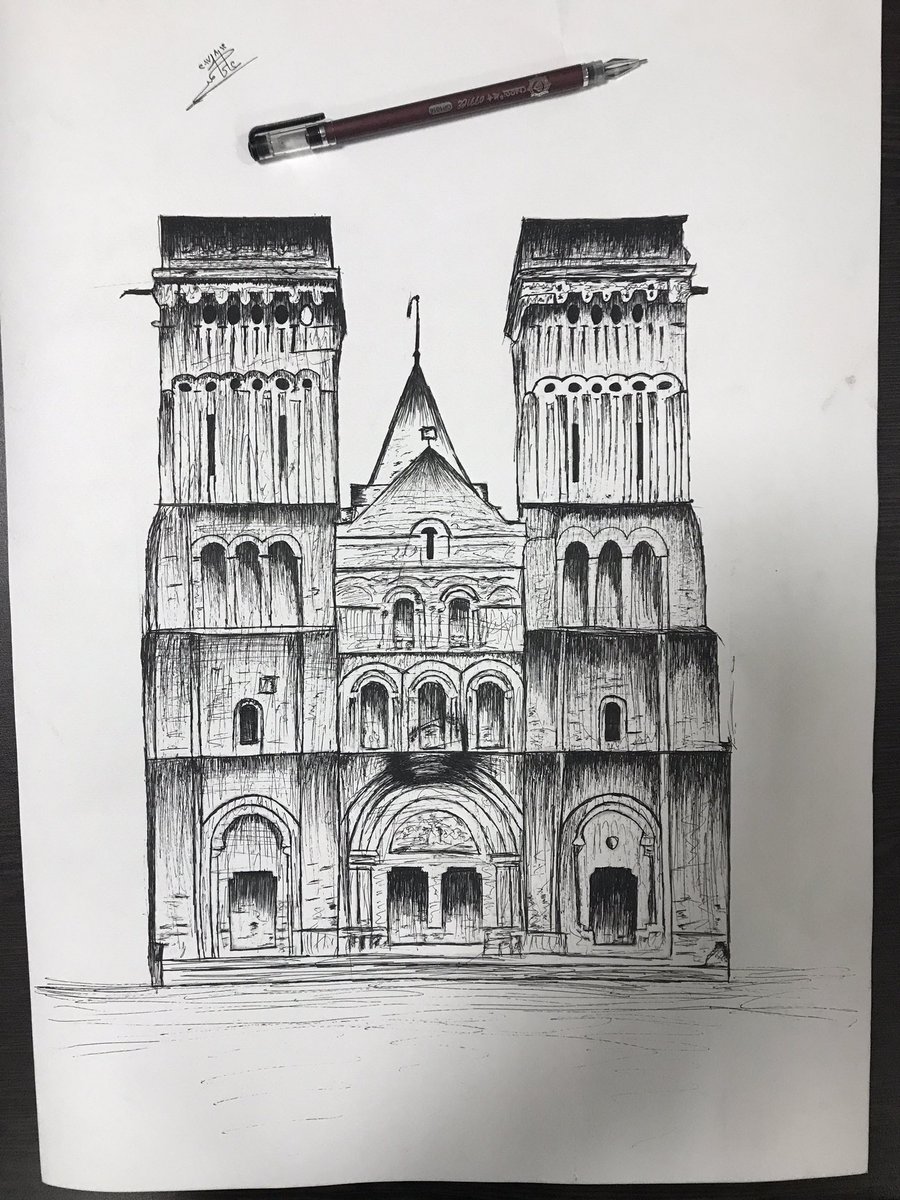 Romanesque Cathedrals Drawing