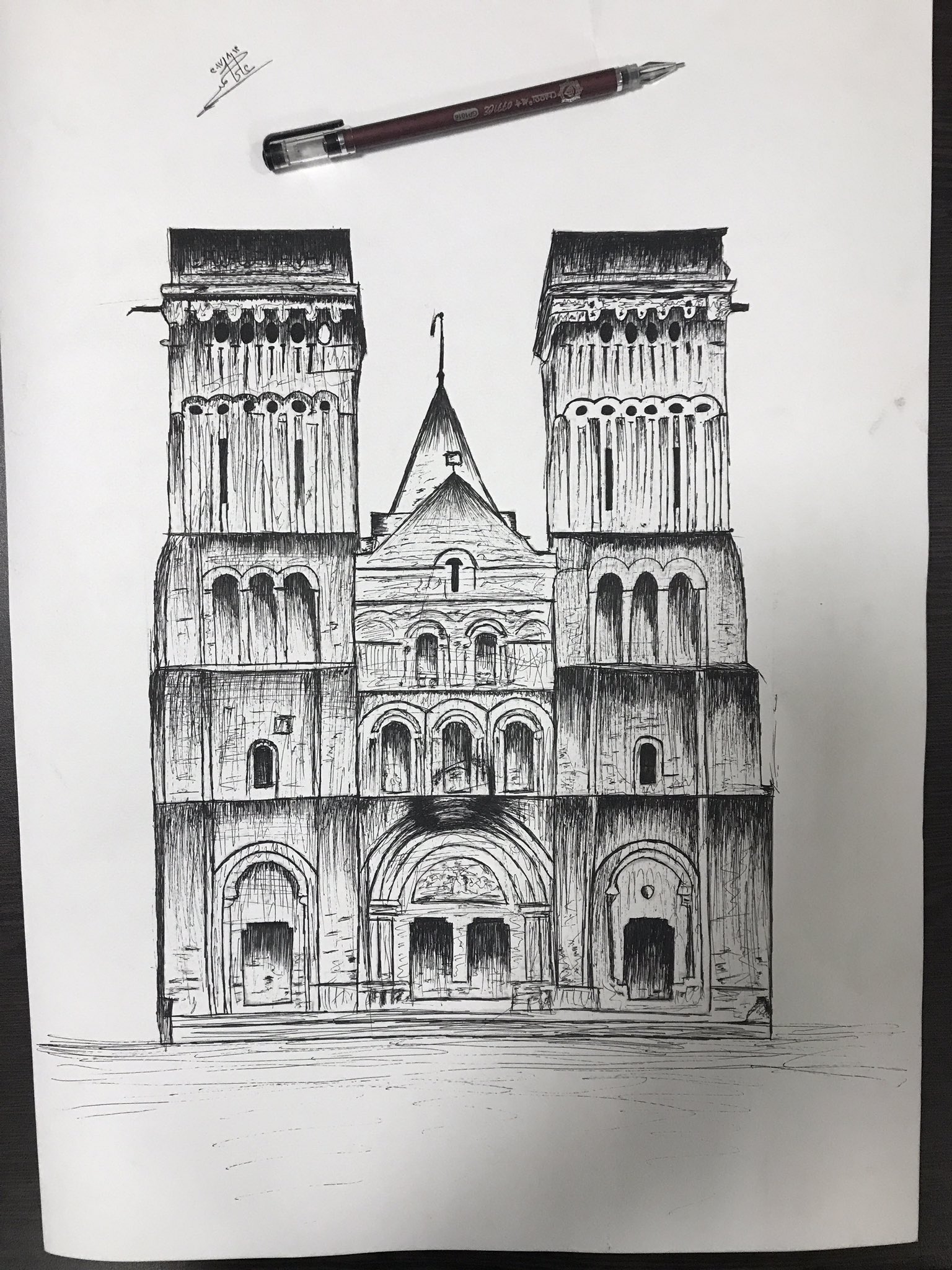 Romanesque Architecture Sketch
