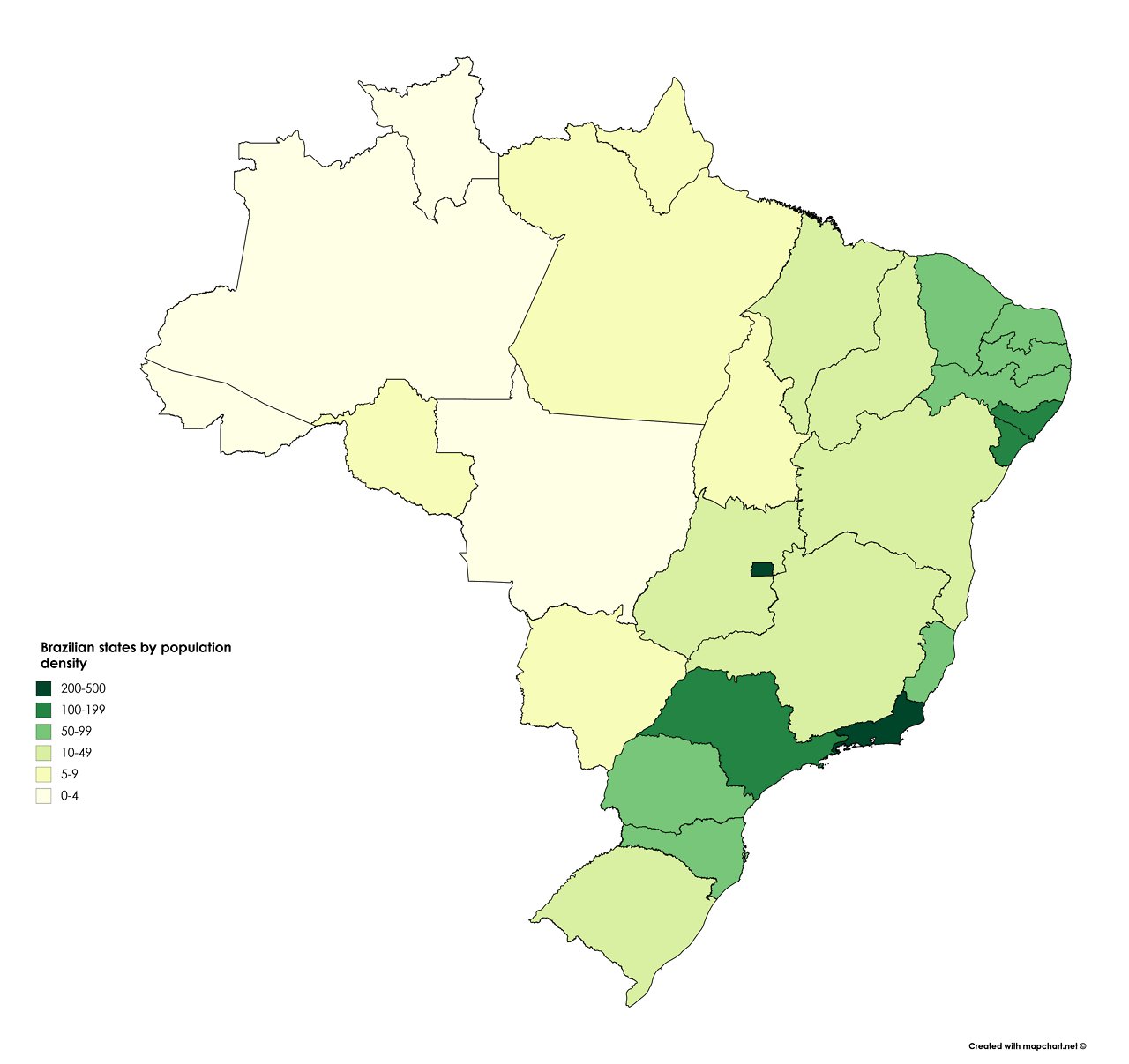 Dense Population Map Brazil
