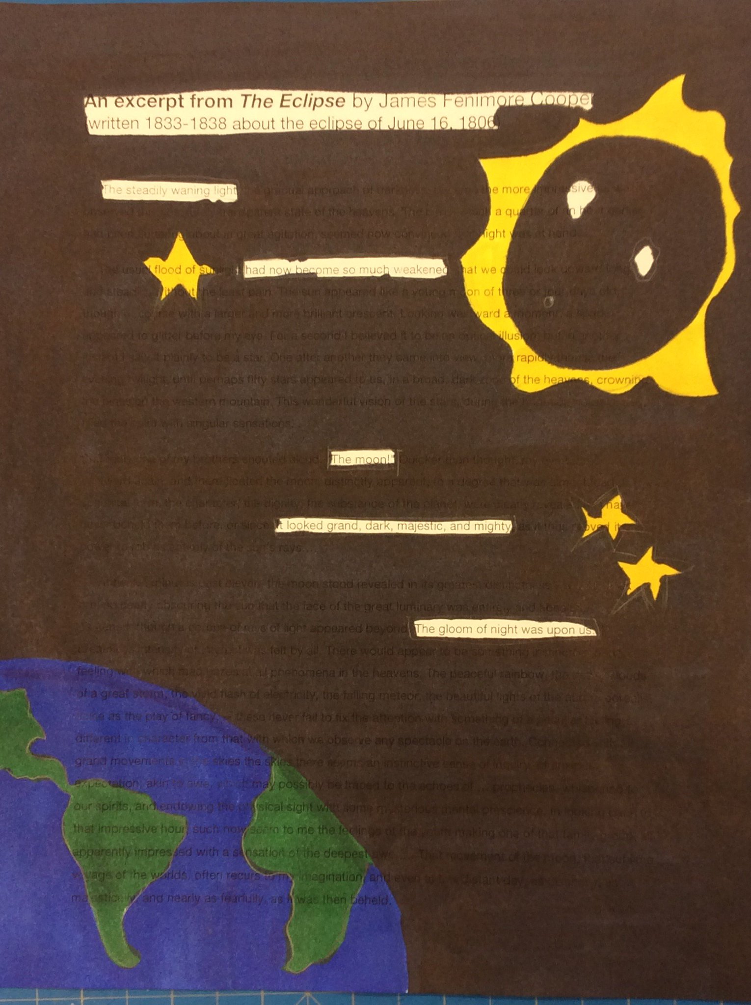 Audrey Gilroy on Twitter: "WMS art students created blackout poetry to ...