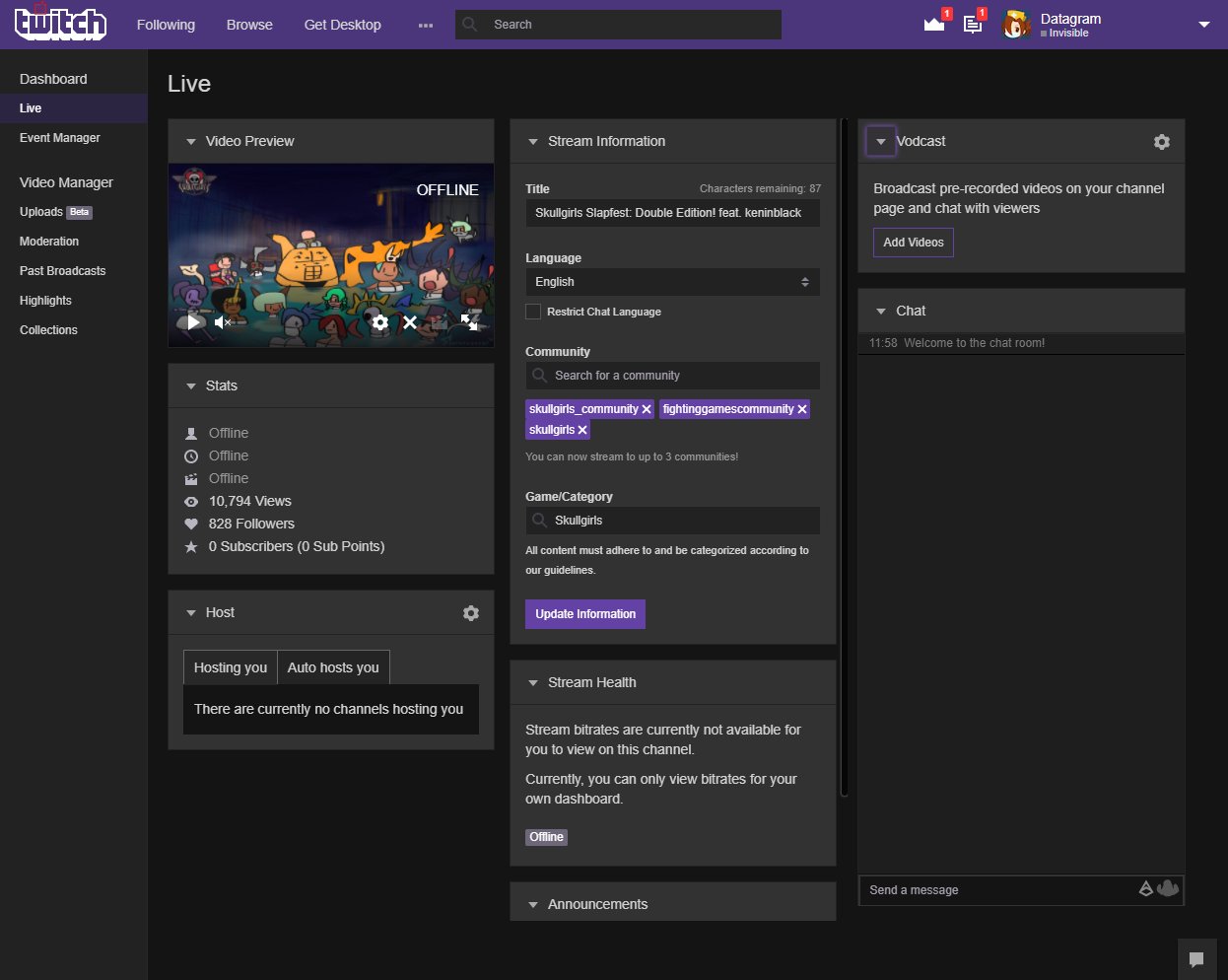 LP｜Datagram on Twitter: "Finally got around to redoing my custom Twitch dashbard CSS. So much ...