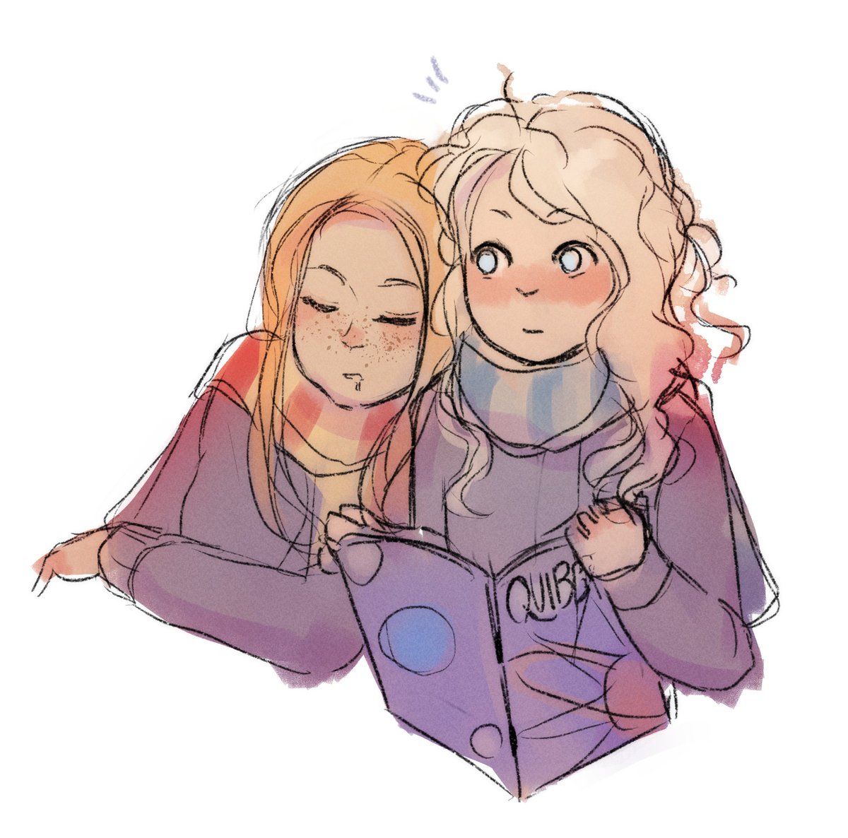 Two Girls Hugging Drawing