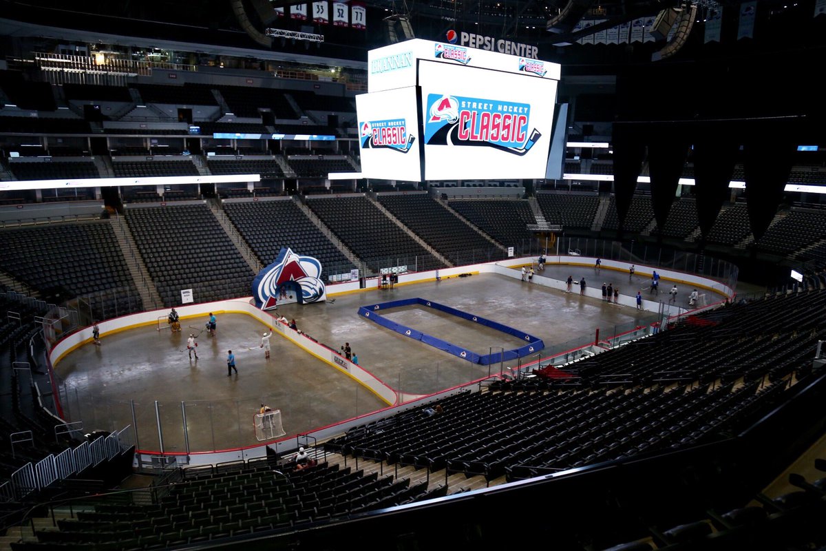 There was hockey at Pepsi Center today... Our Street Hockey Classic ...