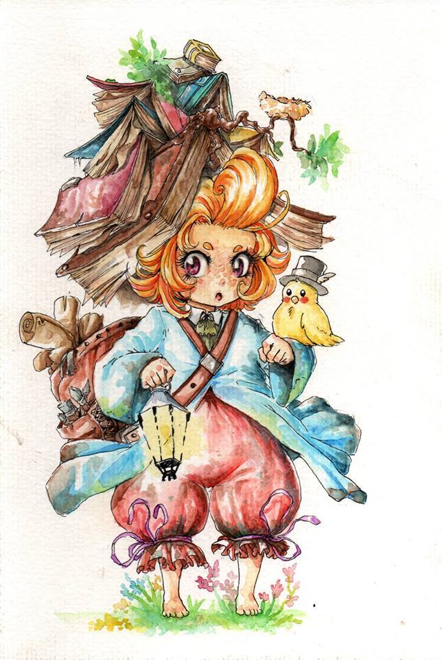 Ignis. my OC Make with WaterColors and nankin. Eris snail @erisdraw3d