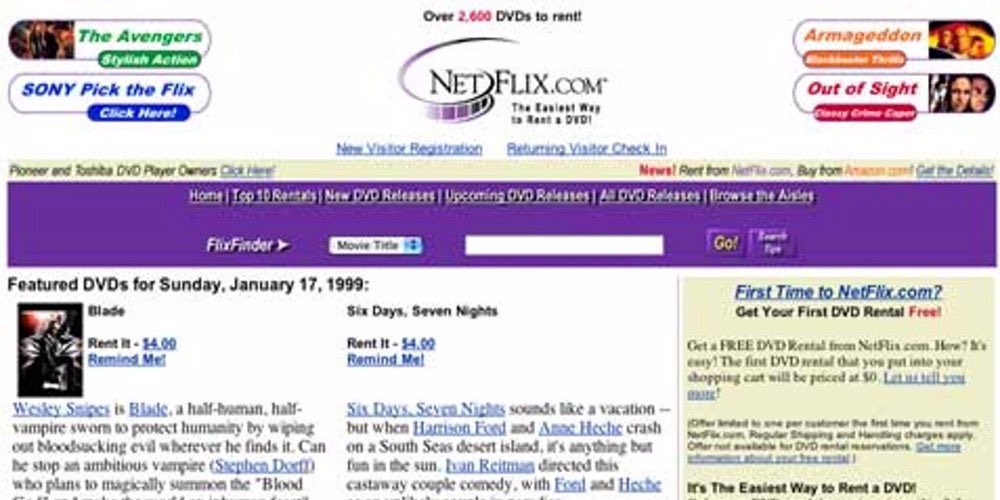 Netflix Logo 1997 Netflix.com 2000to2001 Logo With 1997to2000 Color By