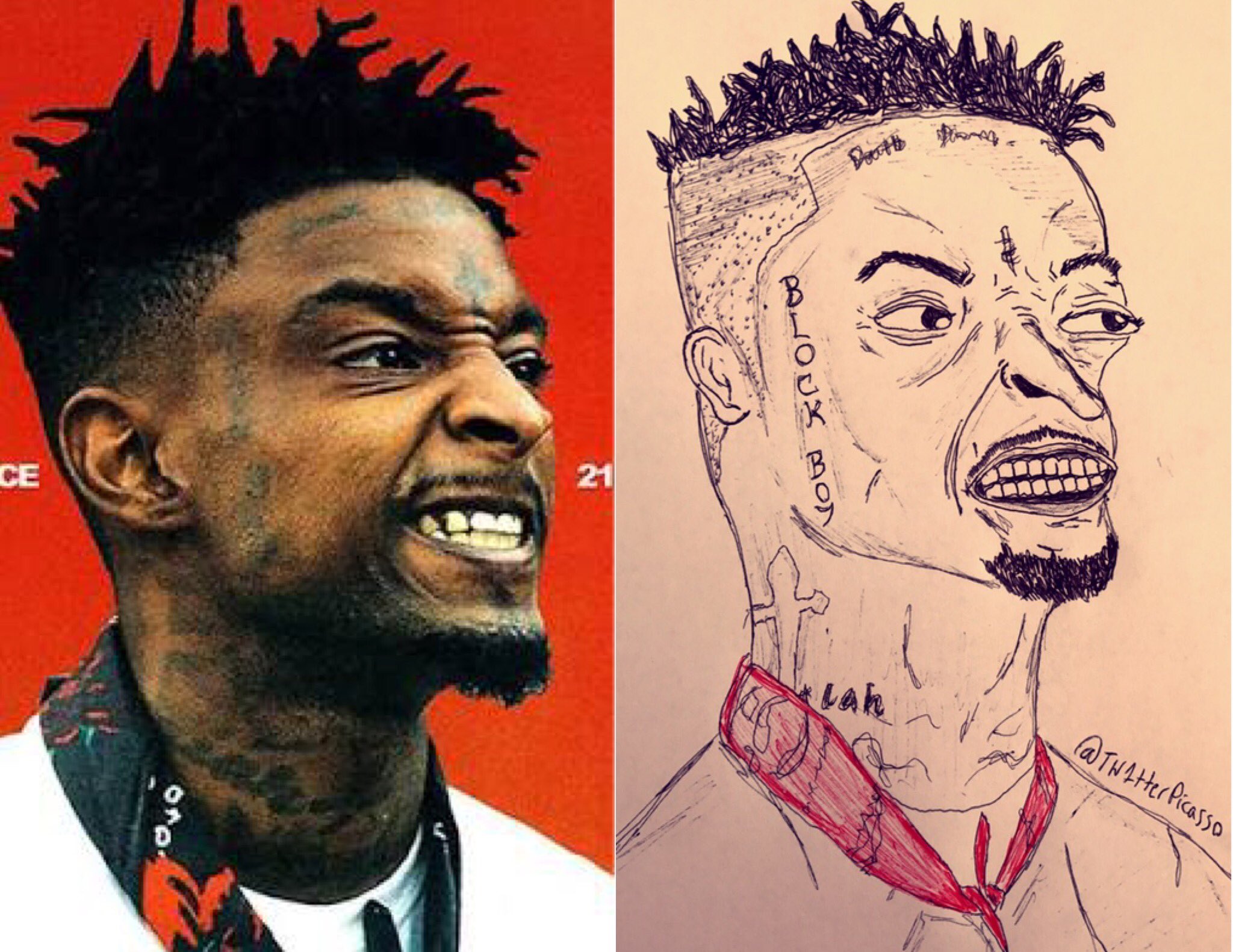21 Savage Drawing 21 Savage Dowload Digital Prints Png Etsy