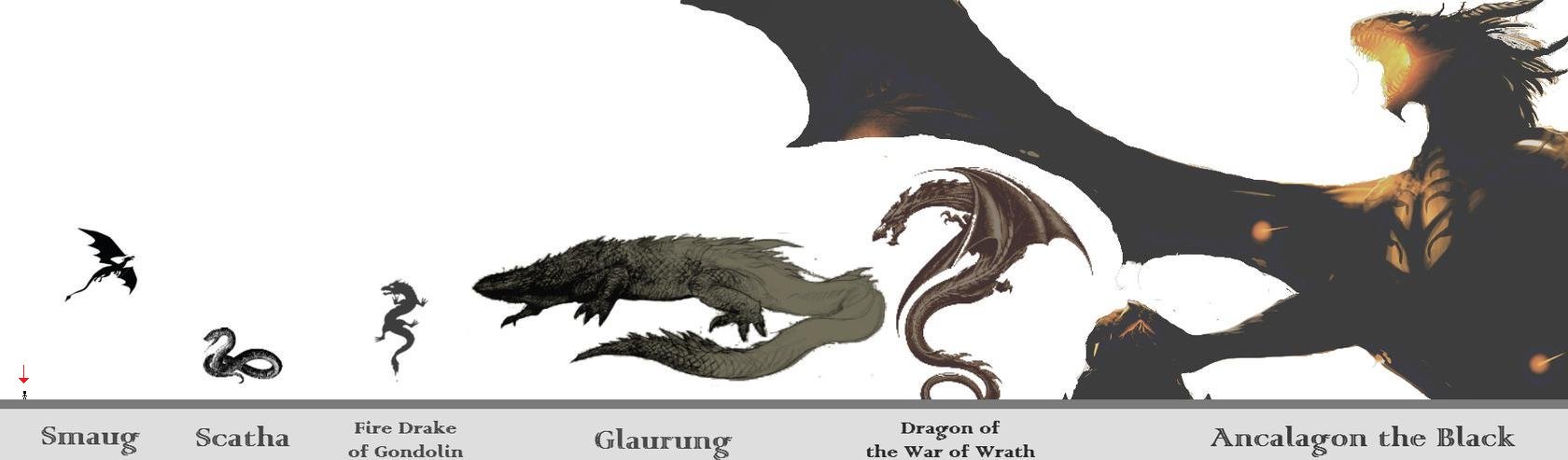Fictional Dragon Size Chart