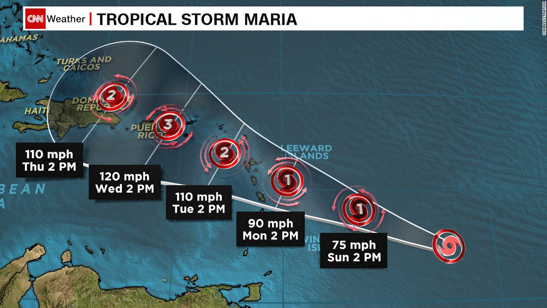 Tropical Storm Maria forms in western Atlantic Ocean, prompting ...
