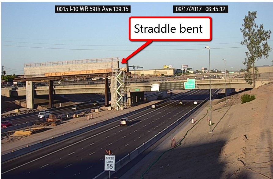 Here's one of the straddle bents at i-10 and 59th avenue to support ...