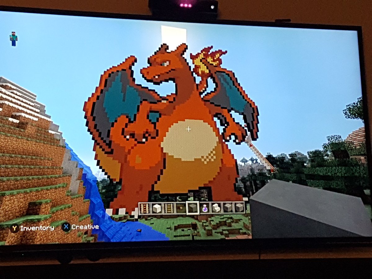 Minecraft Pixel Art Charizard Grid