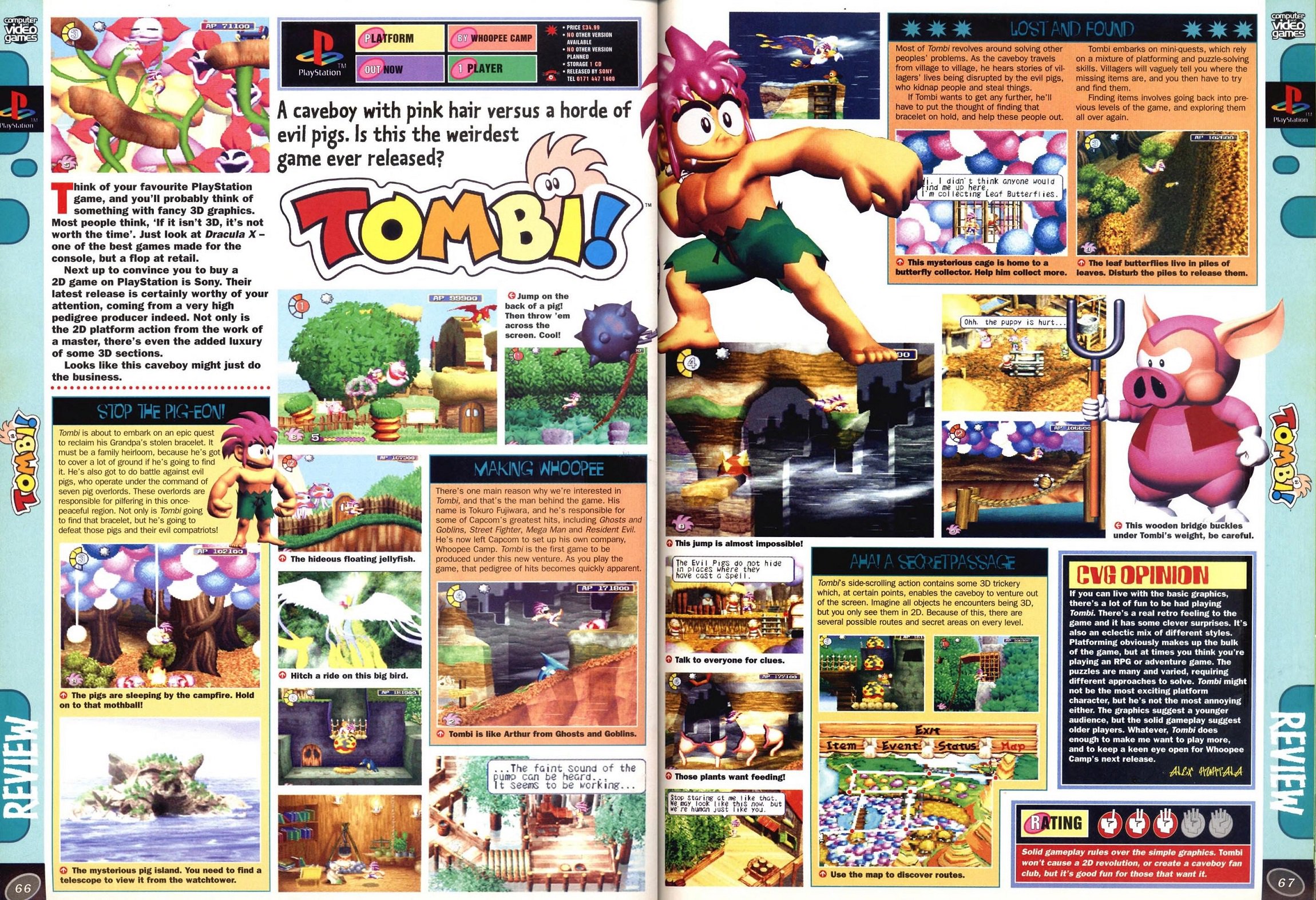 Retro Game Geeks on Twitter: "TOMBA! / TOMBI: Here's a review for the 1997 PS1 platform ...