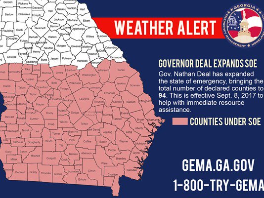 Deal expands state of emergency to 94 counties including much of ...