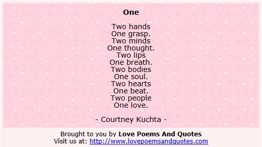 Two Hearts As One Poem