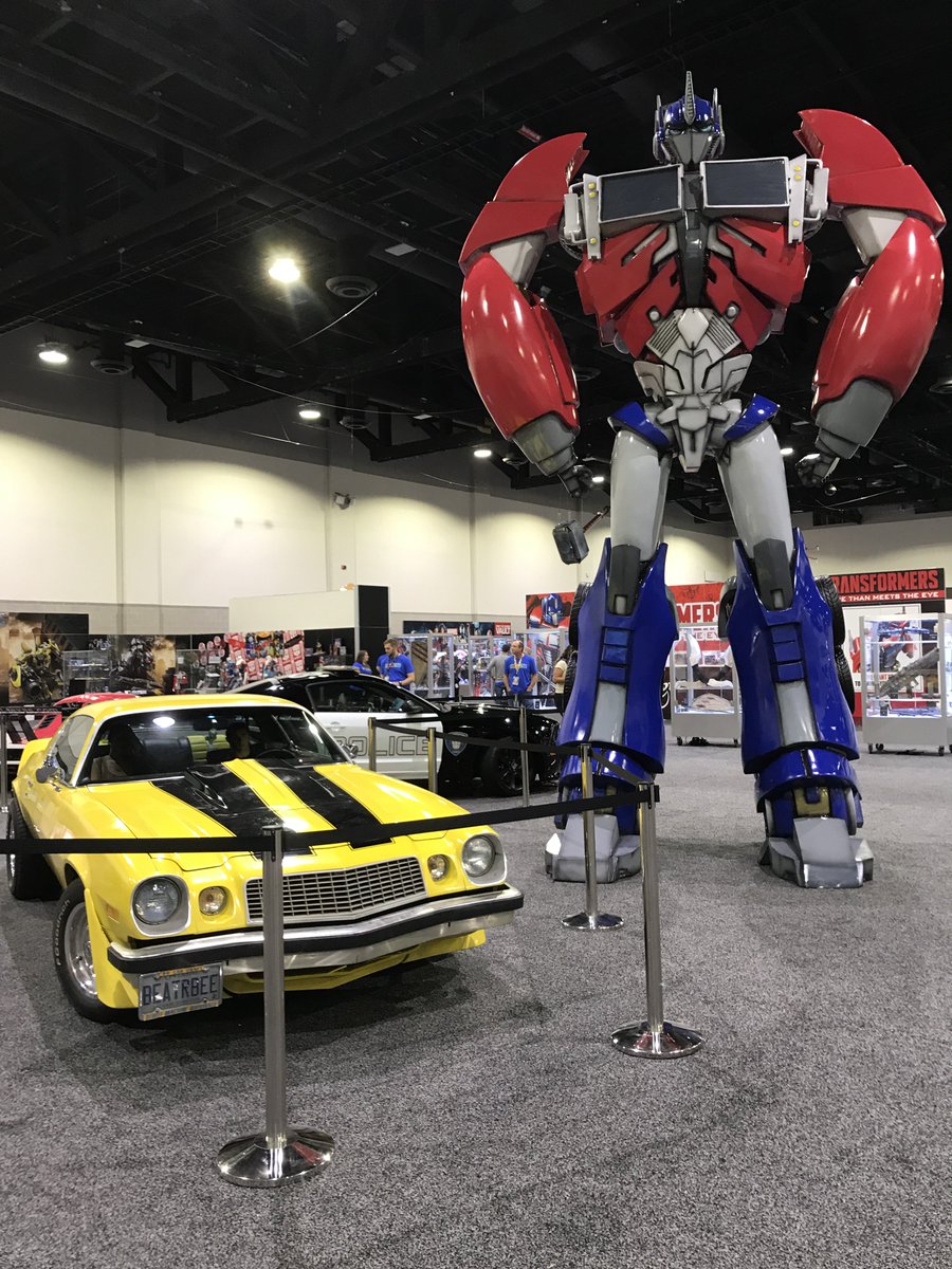 The Transformers movie props and vehicle display in the Transformers ...