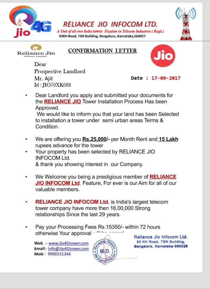 Reliance 4g Tower Installation