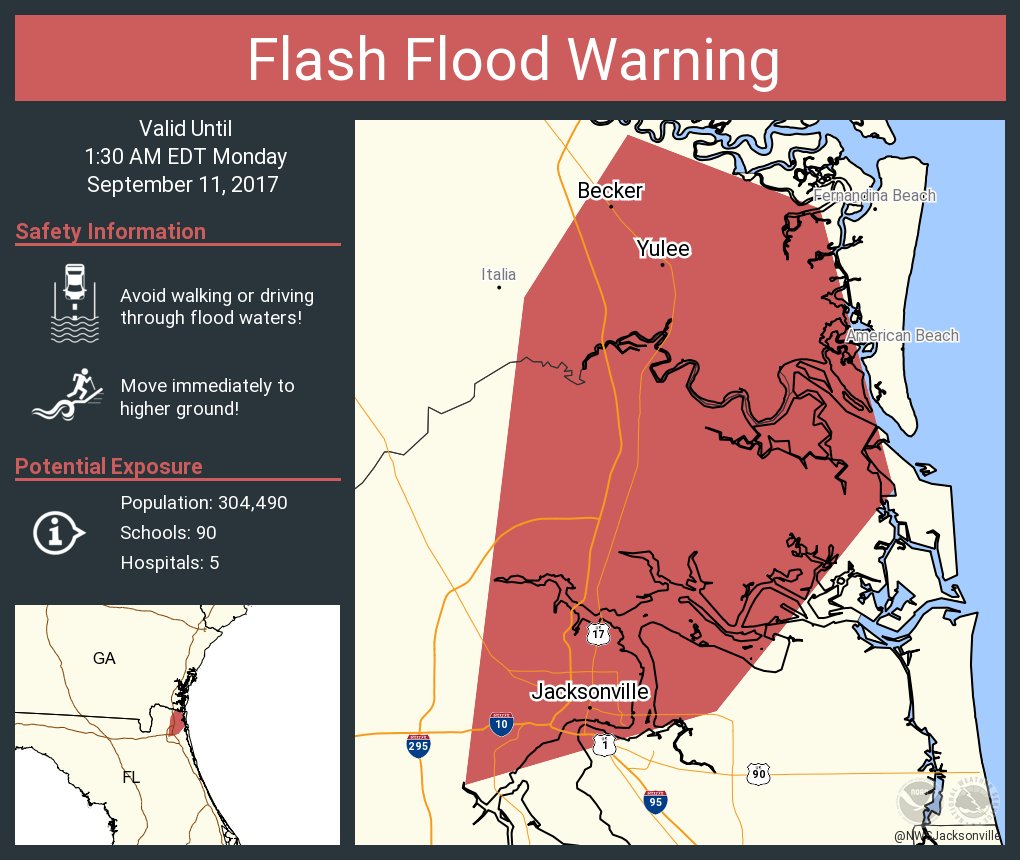 Flash Flood Warning including Jacksonville FL, Yulee FL, Becker FL ...