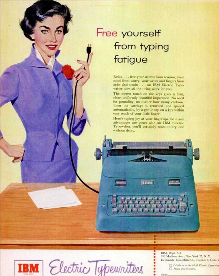 Vintage IBM Electric Typewriter Ad | Vintage ads, Vintage ...